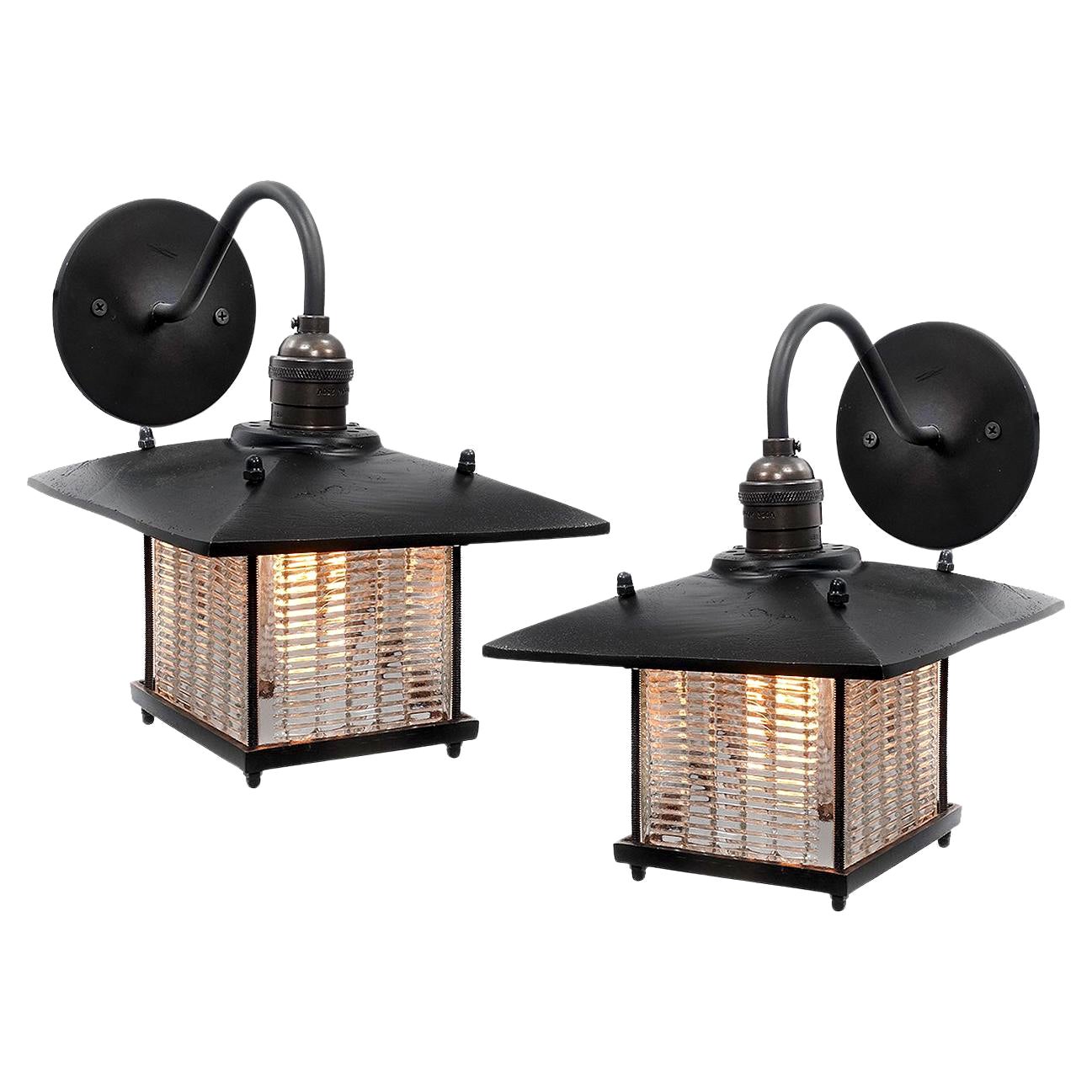 Beautiful Matching Pair of Converted Gas Sconces at 1stDibs