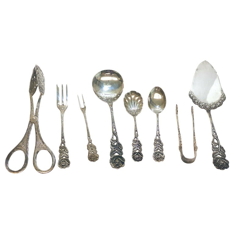 Antiko German 800 Silver 8 Piece Full Dessert Flatware Service for 12 ...
