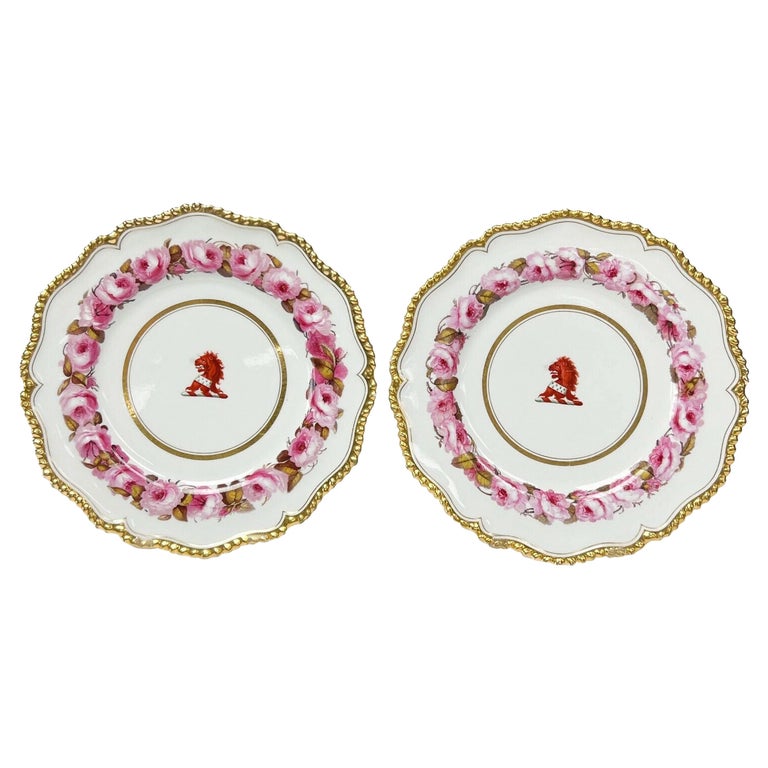 Pair Flight, Barr and Barr Worcester Hand Painted Porcelain Armorial ...