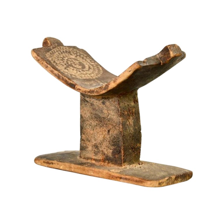 Amyas Naegele Dogon / Tellem Headrest with Twin Sun Bursts in Wood For ...