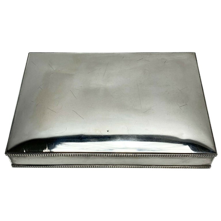 American Sterling Silver Mounted Cigar Box For Sale at 1stDibs