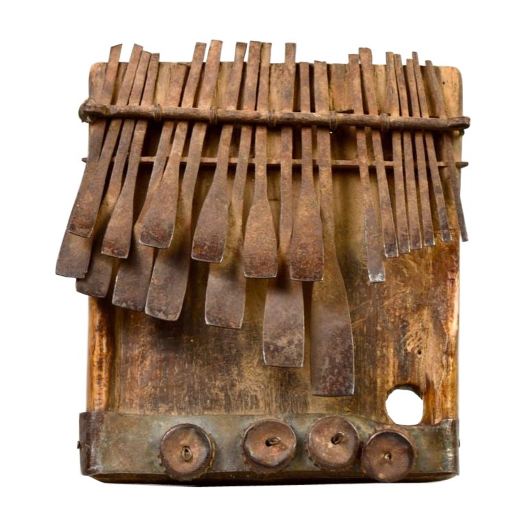 Amyas Naegele Old Shona Mbira with Bottlecaps in Wood at 1stDibs
