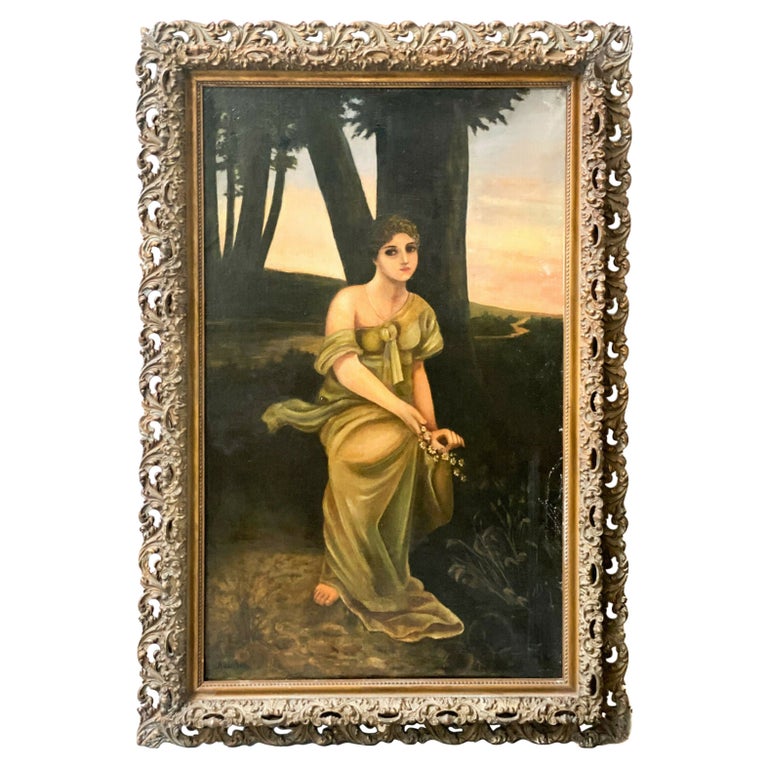 ADM Cooper Oil on Canvas Painting of a Seated Beauty For Sale at 1stDibs