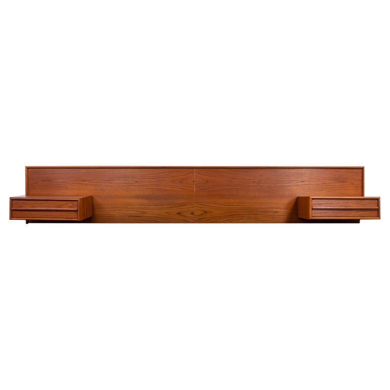 Queen Size Mid-Century Teak Headboard at 1stDibs