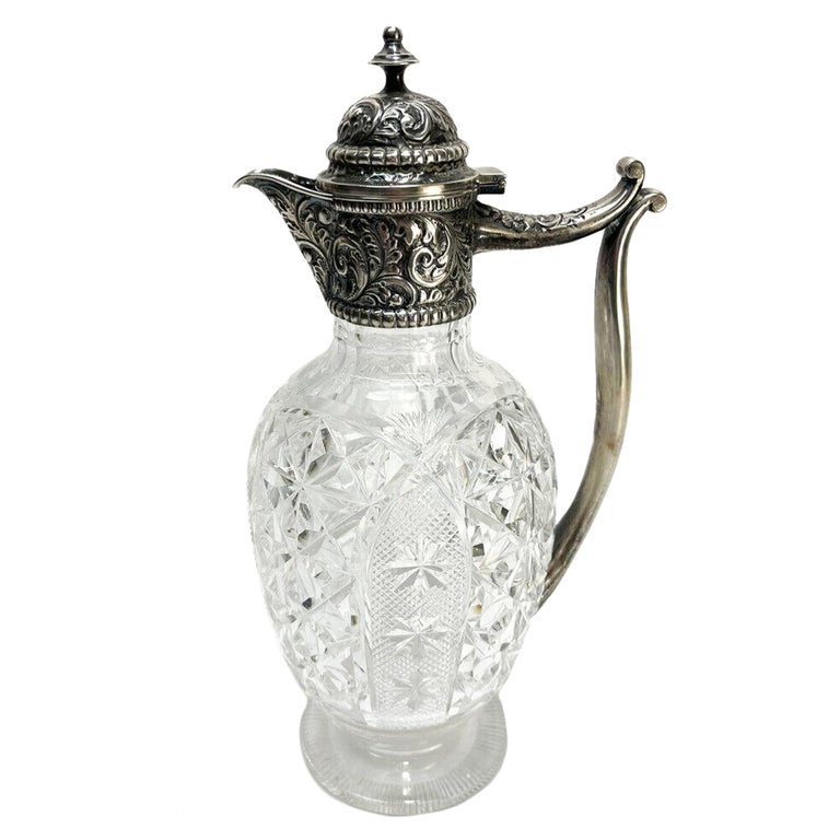Alexander Clark Birmingham Sterling Silver Glass Ewer, 1912 For Sale at ...