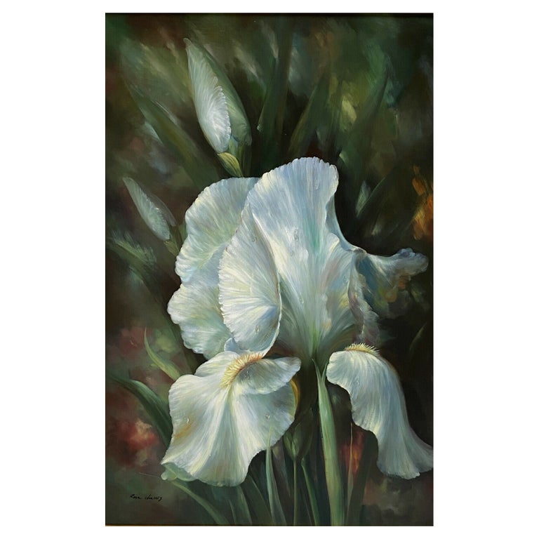 "Snow Flower" by Rosa Chavez Original Oil Painting on Canvas For Sale ...