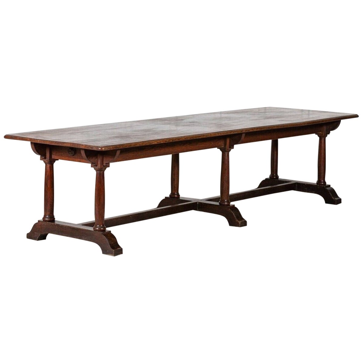 Monumental 19thC English Oak Refectory Dining Table at 1stDibs