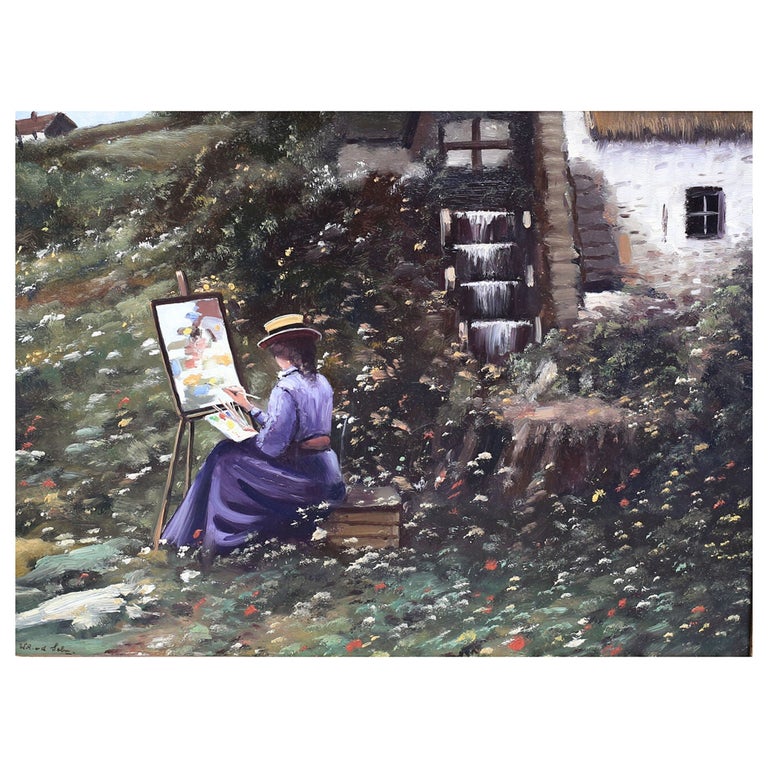 Wilhelmus Antoine Van Der Salm Oil Painting Gardenscape For Sale at 1stDibs