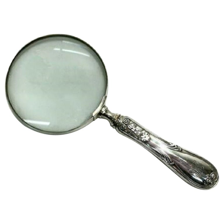 Tiffany and Co. Sterling Silver Glass Magnifying Glass For Sale at 1stDibs