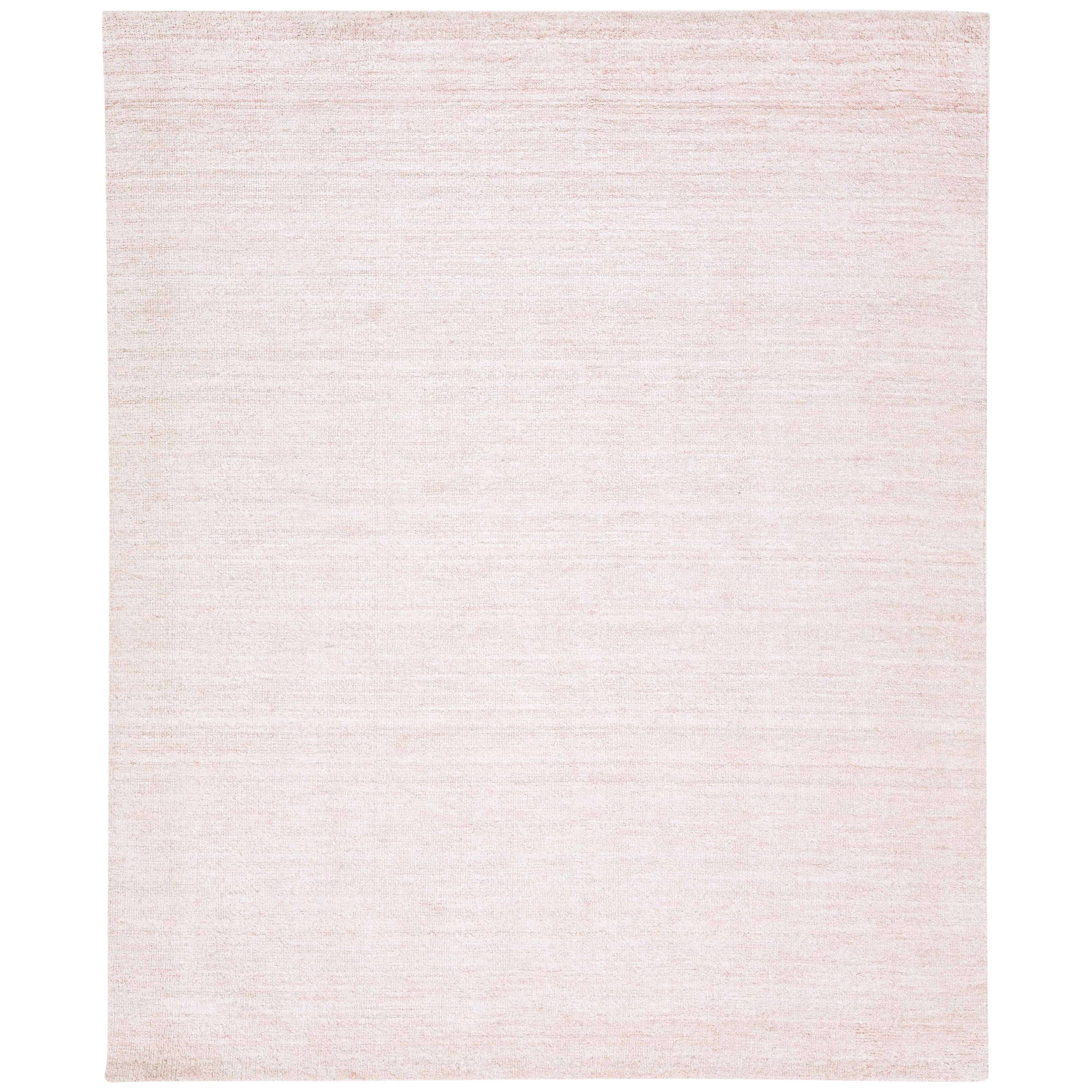 Modern Apadana's Groove Handmade Pink Bamboo/Silk Rug with Solid Design ...