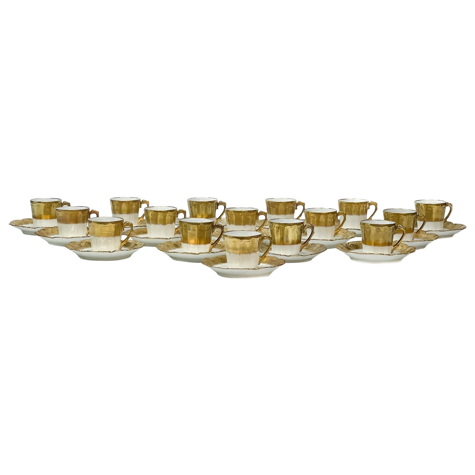 Very Unusual Rare Moser Cups and Saucers, circa 1900 at 1stDibs