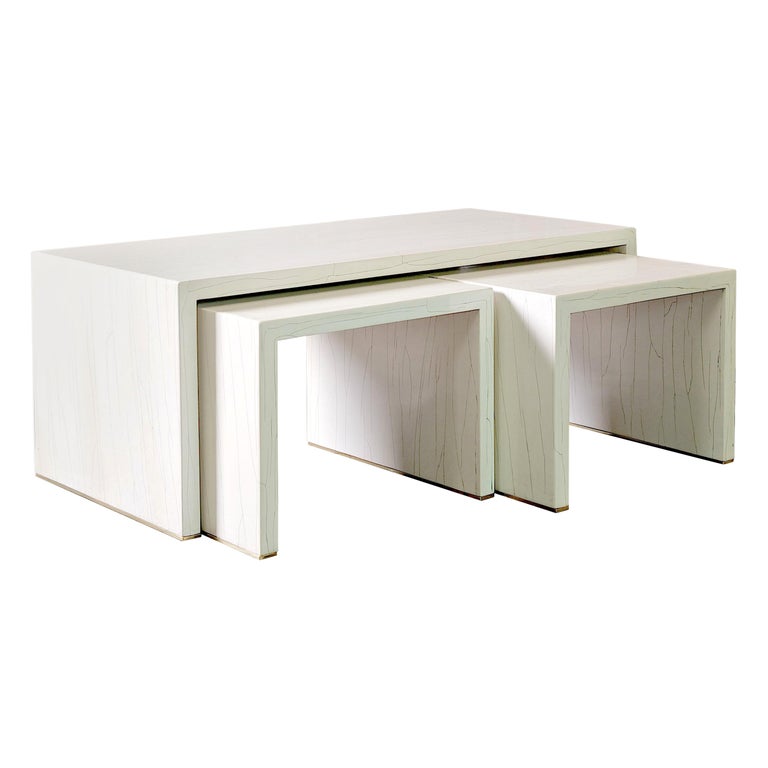Ivory Gesso Modular Coffee Table in White Finish by Elan Atelier For ...