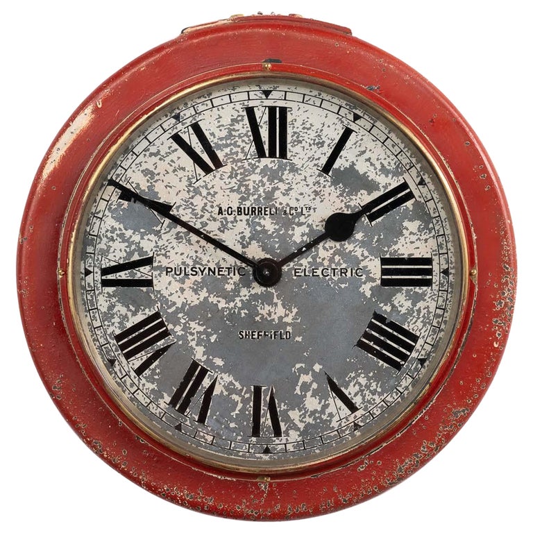 Antique Reclaimed Pulsynetic Electric Industrial Slave Clock For Sale ...