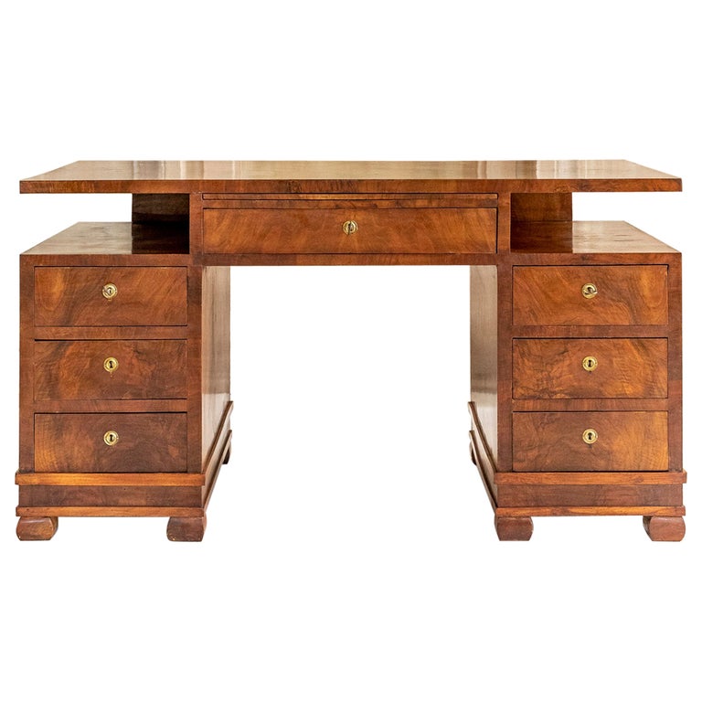Veneered Walnut Writing Table For Sale at 1stDibs