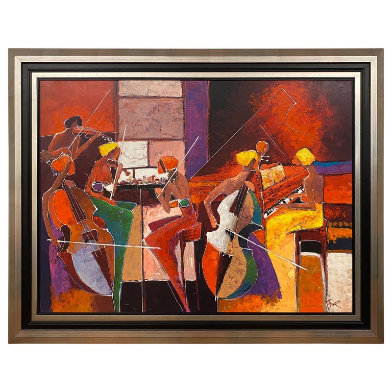 Contemporary Colorful Hand Embellished Giclee on Canvas by Fabrice ...