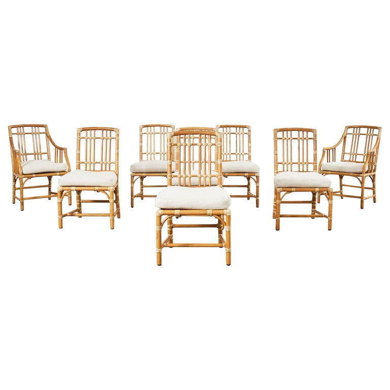 Set of Eight McGuire Organic Modern Balboa Dining Chairs at 1stDibs
