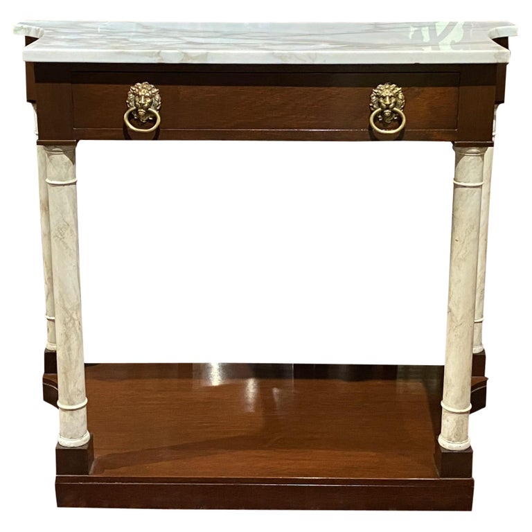 Kittinger Custom Marble Top Classical Style Mahogany Console with ...