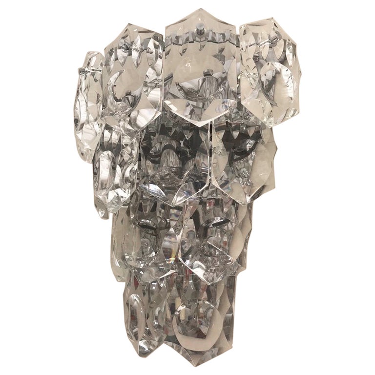 Kinkeldey Wall Lighting Glass Chrome Structure, Austria 1970 For Sale ...