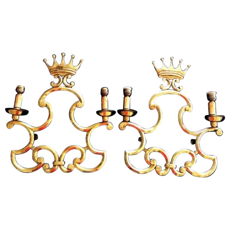 Royal Crown Bronze Wall Lighting by Valenti, Spain, 1970 For Sale at ...