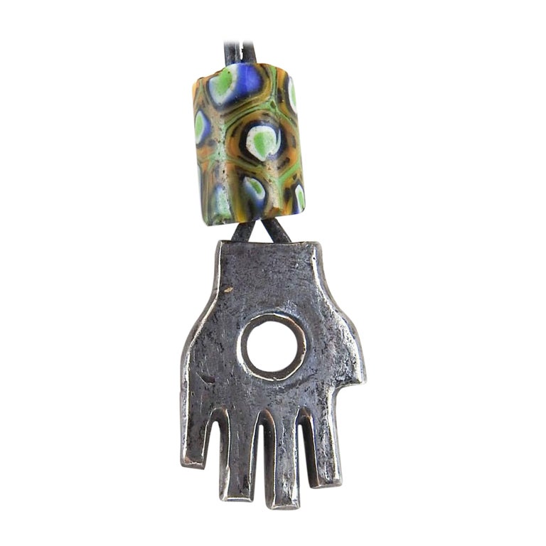 Vintage 1990s Sterling Silver Hand Symbol Pendant Artist Studio For ...
