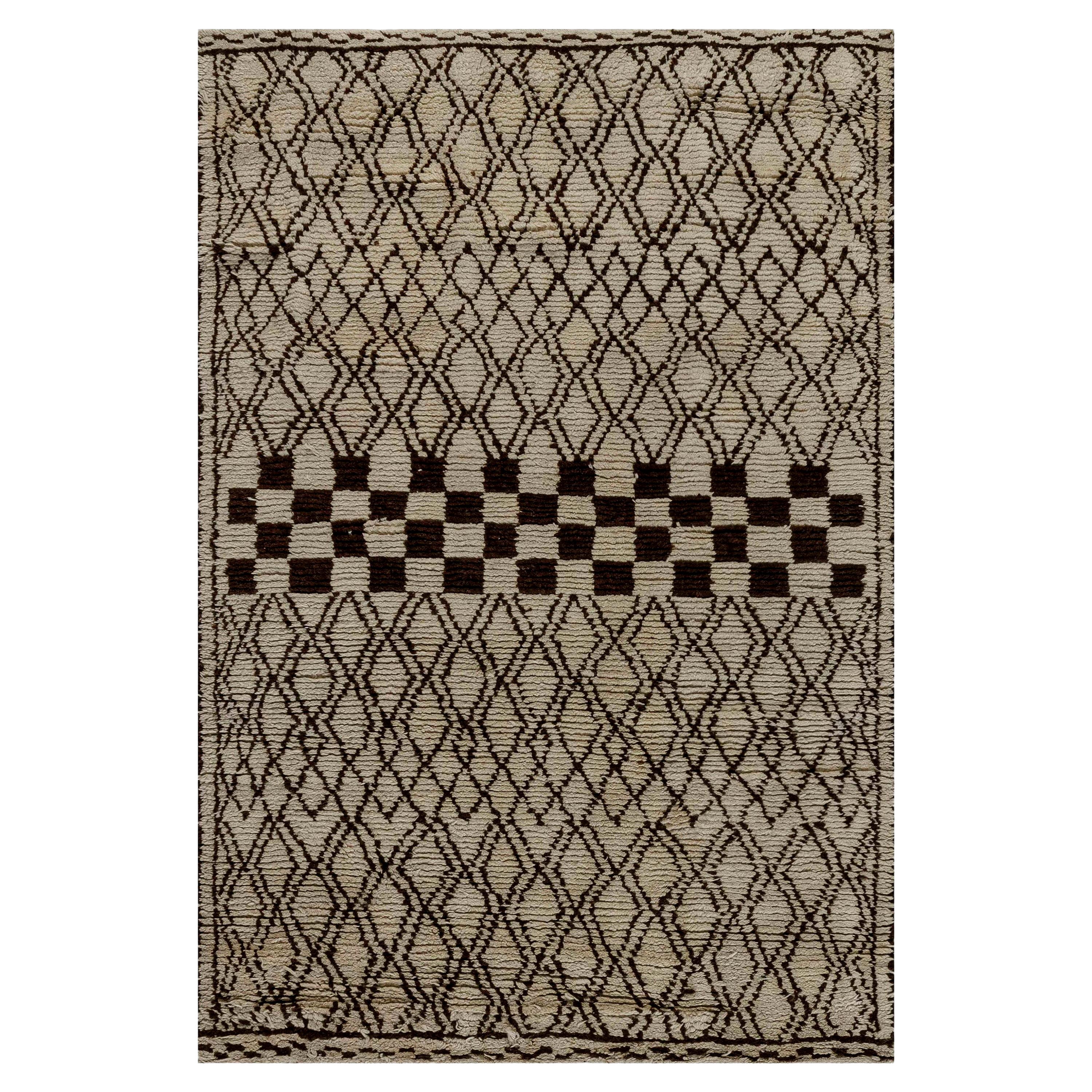 Contemporary Tribal Design Moroccan Style Handmade Wool Rug by Doris ...