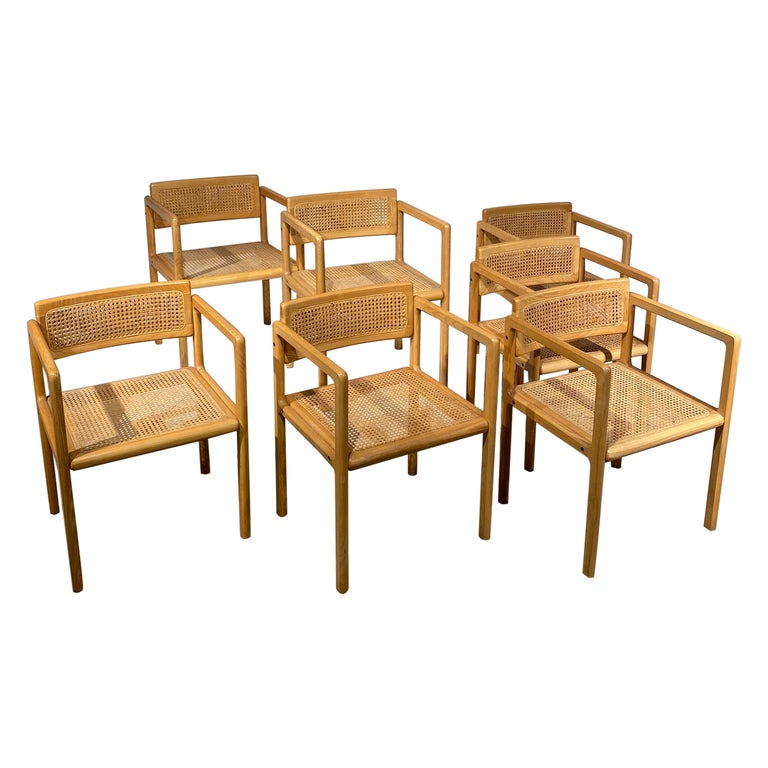Set of 7 Light Wood Chairs at 1stDibs