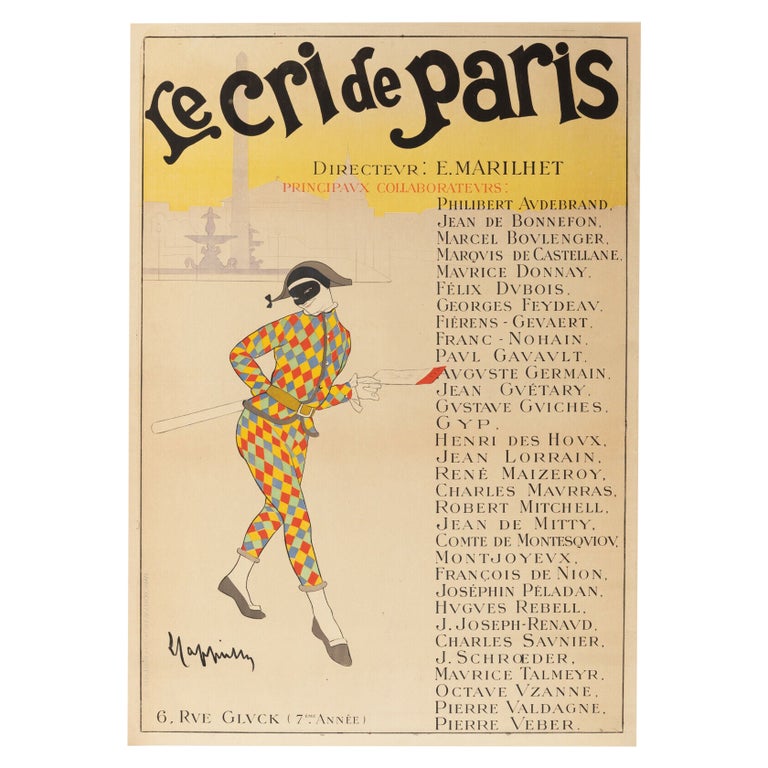 Leonetto Cappiello, Original Vintage Newspaper Poster, Le Cri de Paris ...