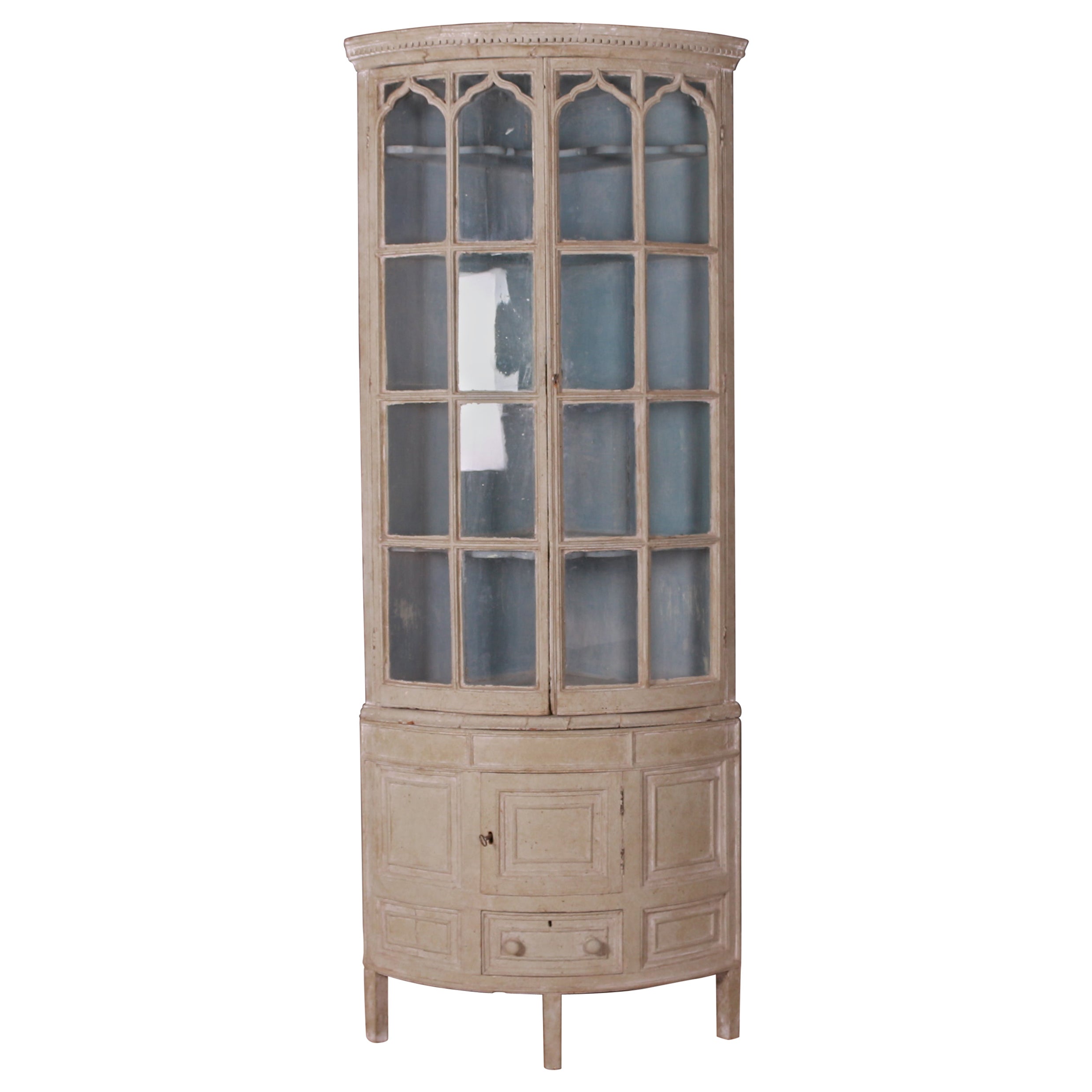 Narrow English Corner Cupboard at 1stDibs