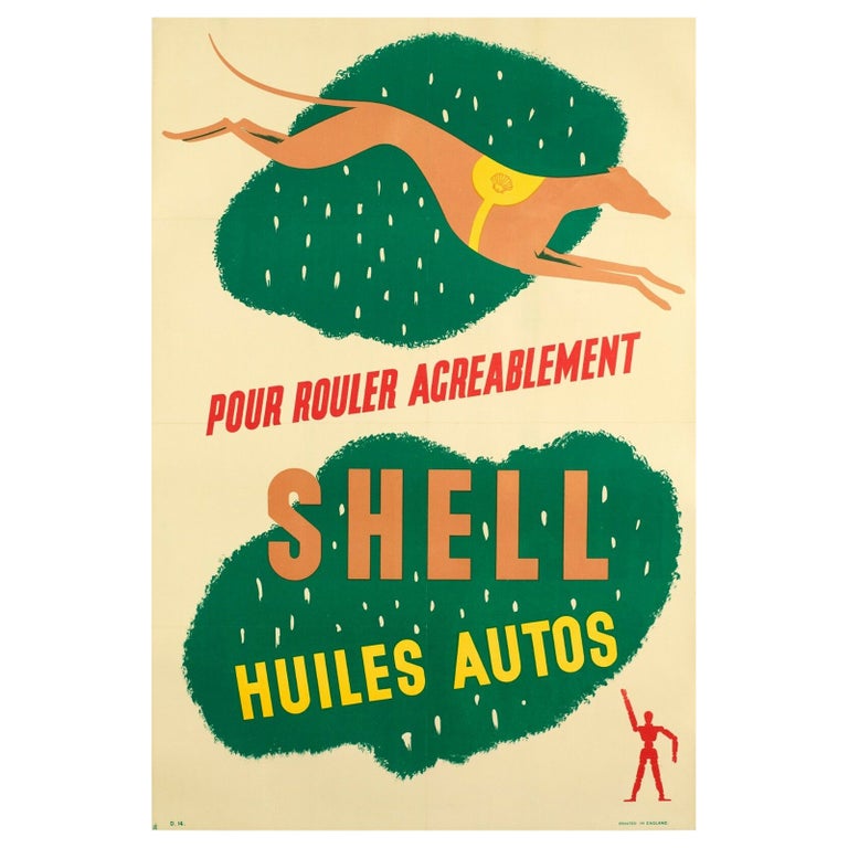 Original Vintage Poster, Shell Oil and Gas, Petrol, Car, Road ...