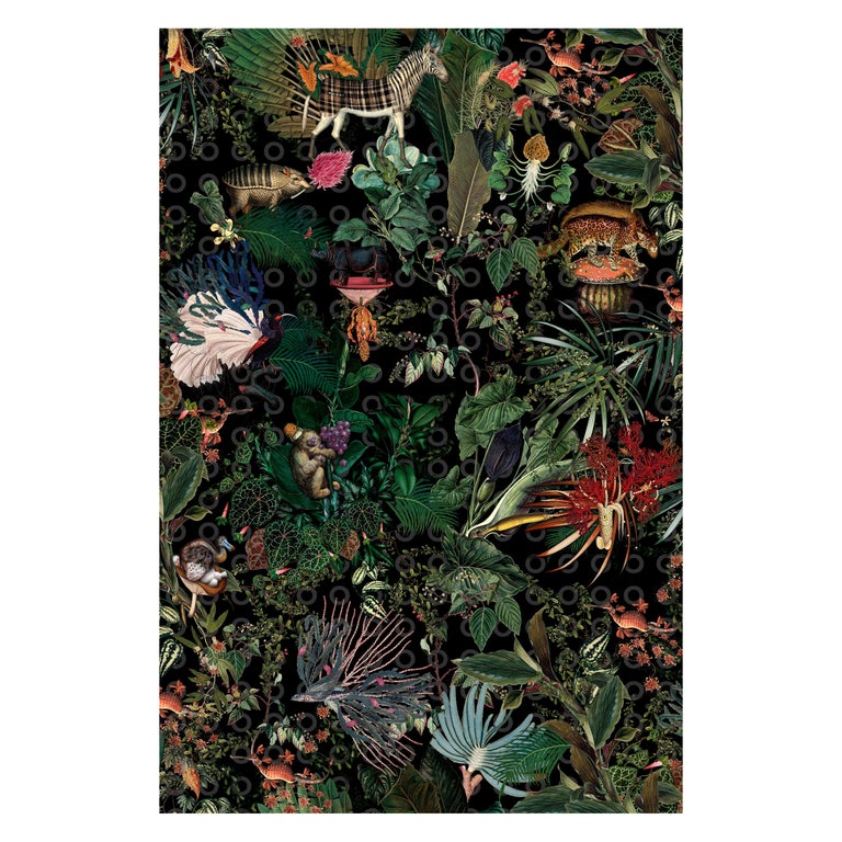 Moooi Small Extinct Animals Raven Rectangle Rug in Soft Yarn Polyamide ...
