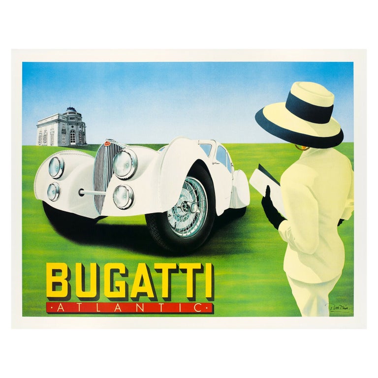 Razzia, 1989, Original Classic Car Poster, Bugatti Type 57S Atlantic ...