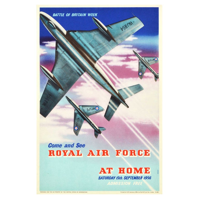 Original Vintage Poster RAF Royal Air Force At Home Battle Of Britain ...