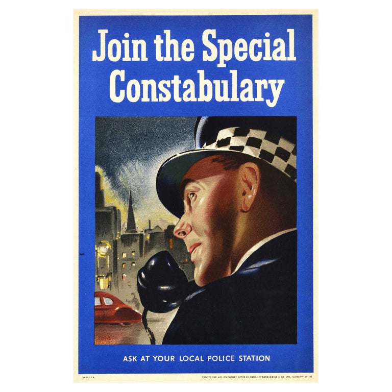 Original Vintage Recruitment Poster Join The Special Constabulary ...