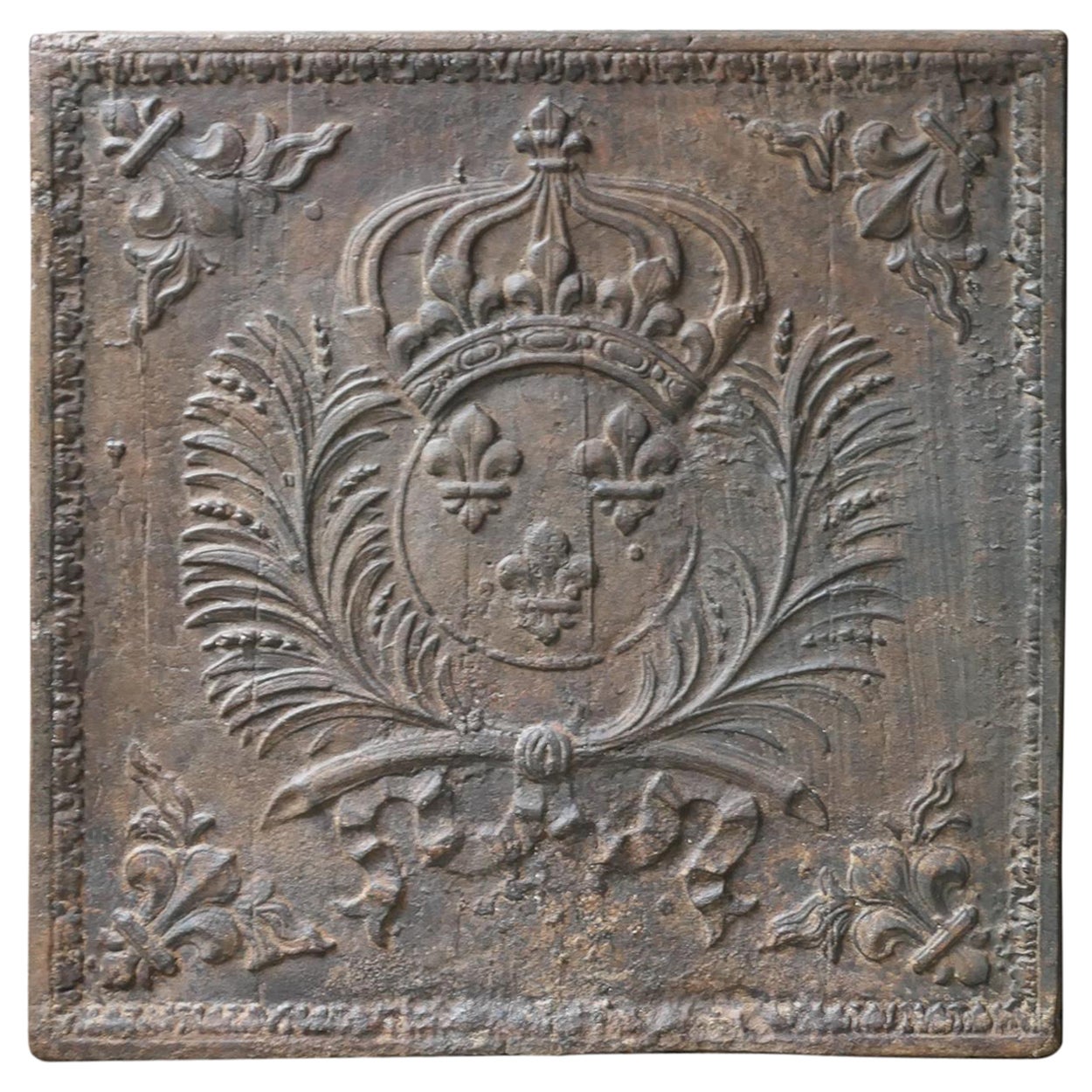 French Louis XIV Coat of Arms Fireback, Early 18th Century For Sale at ...