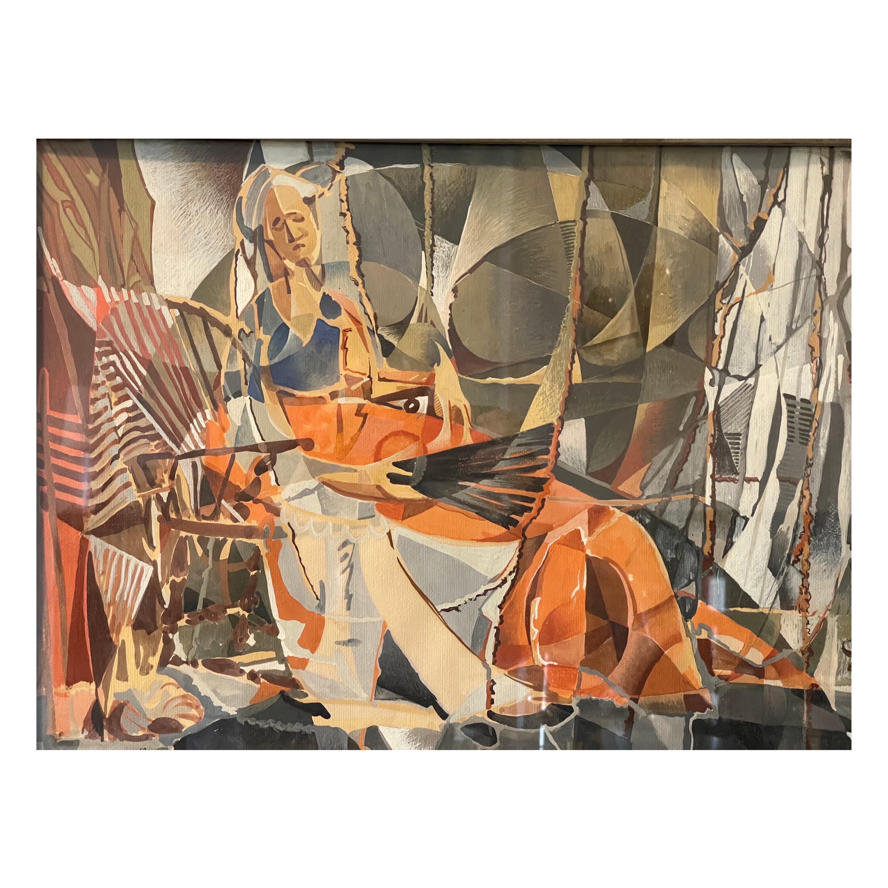Abstract Expressionist Surrealist Watercolor Painting by Nelson Sears ...