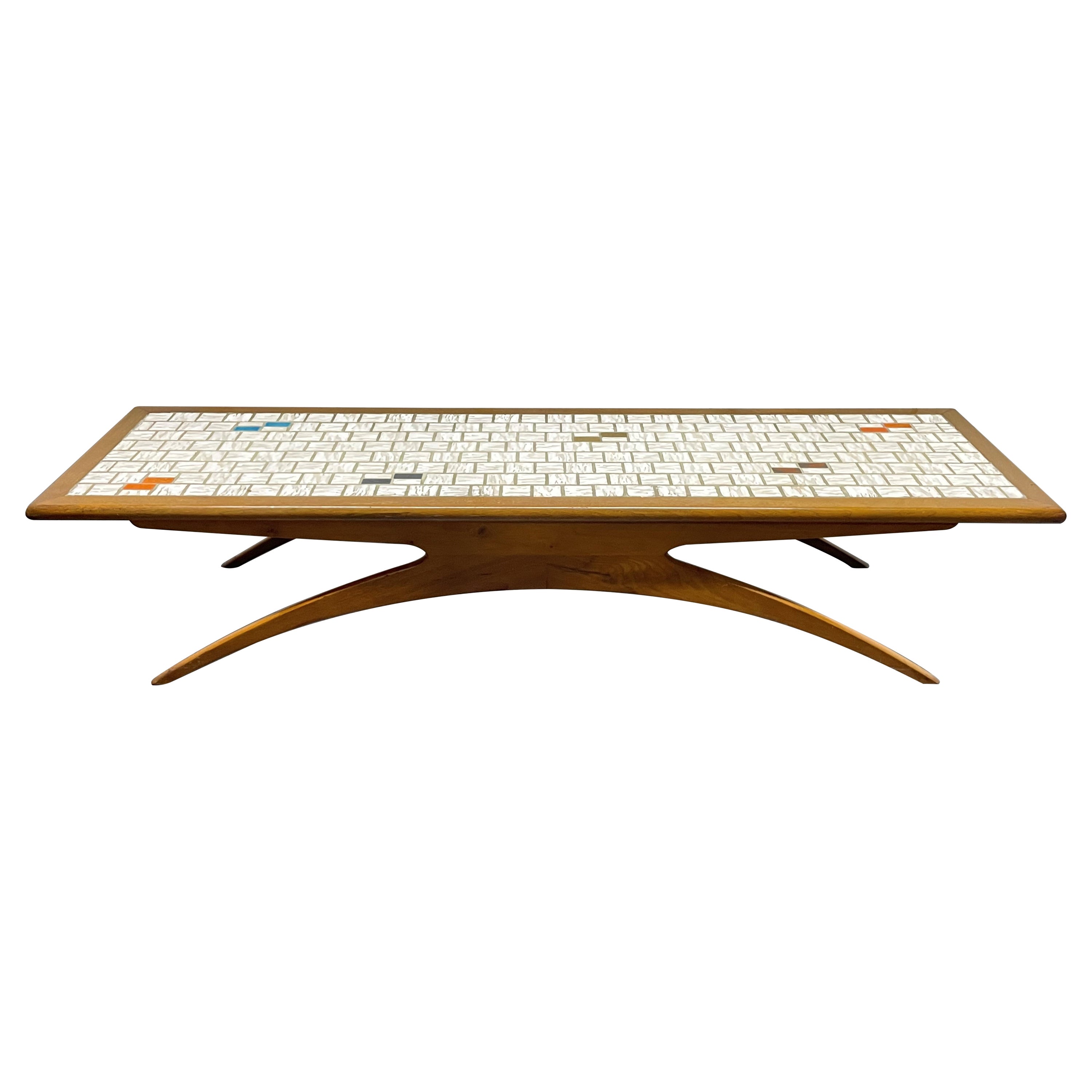Mid-century Modern Walnut Coffee Table with Tile Inlay For Sale at ...