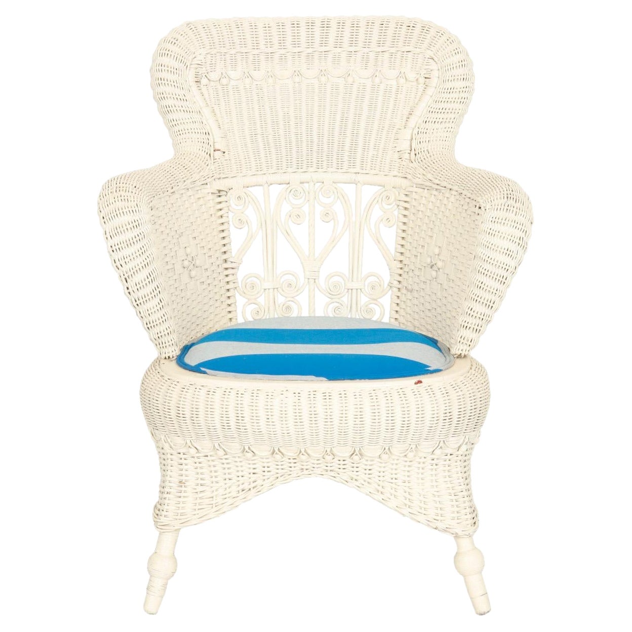 Heywood Wakefield Bar Harbor Wicker Wingback Chair at 1stDibs ...