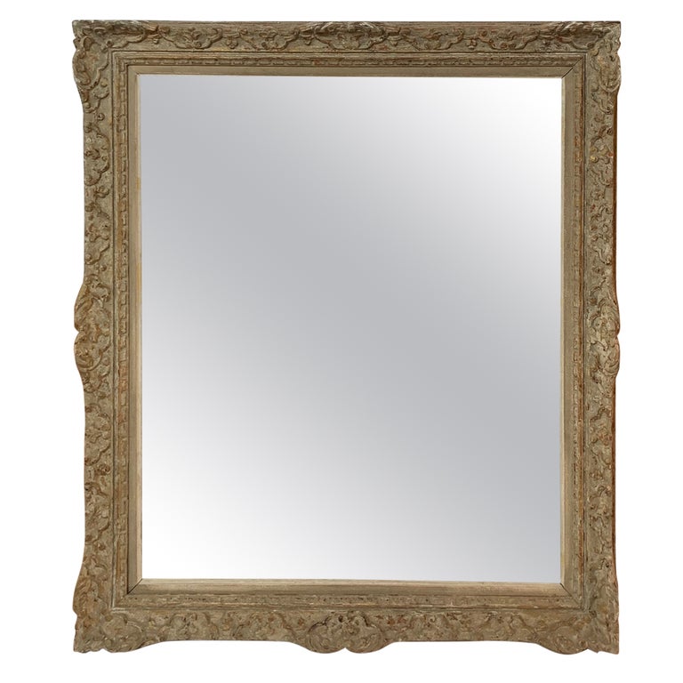 Impressive Antique Carved Wood French Mirror with Original Paint For ...