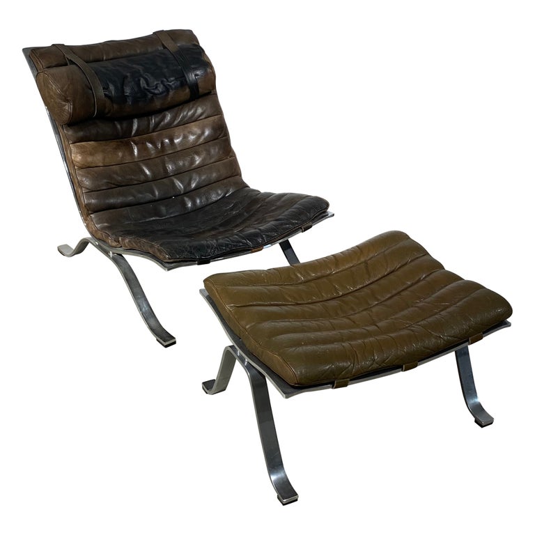 Ari Lounge Chair and Footstool by Arne Norell at 1stDibs