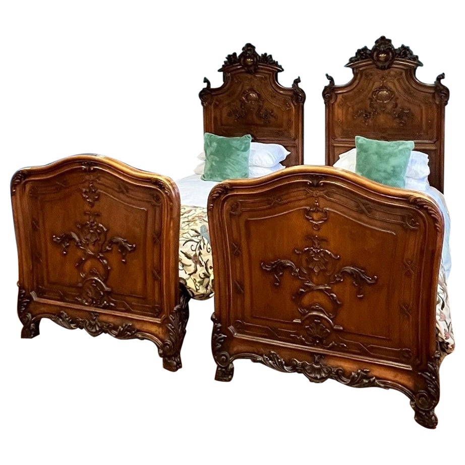 Matching Pair of Single 3' French Upholstered Beds at 1stDibs | single ...