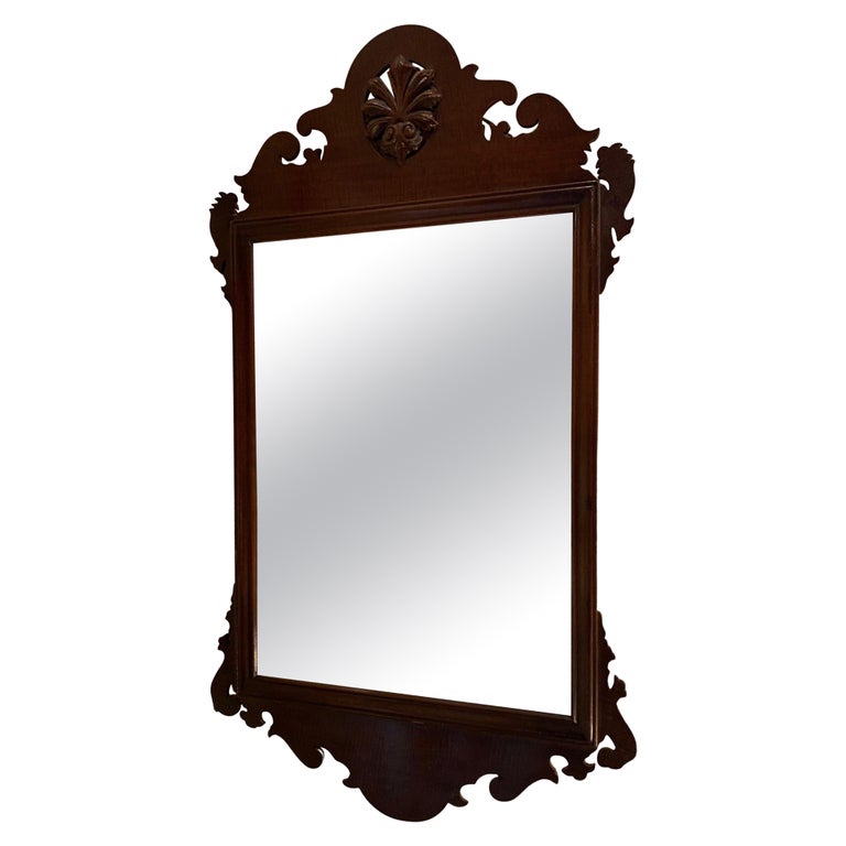 Classic Antique Chippendale Carved Mahogany Mirror For Sale at 1stDibs