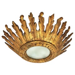 Murano Frosted Glass Ceiling Fixture at 1stDibs