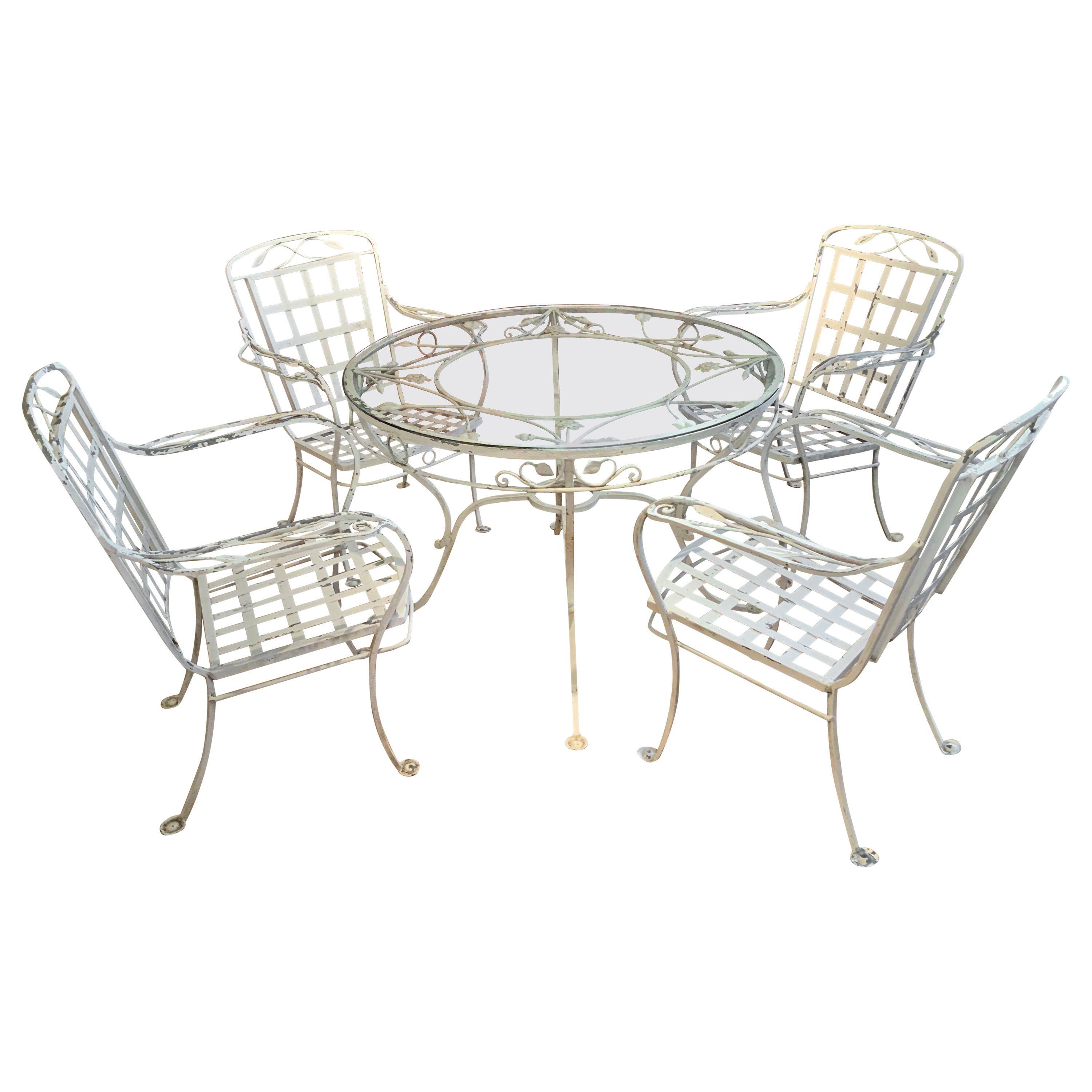 Vintage Wrought Iron Dining Set by Salterini, c. 1950 For Sale at 1stDibs