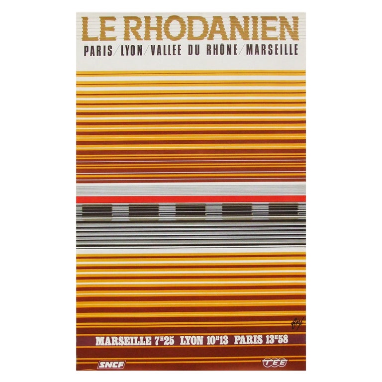 1970s French Rail SNCF Travel Railway Poster Minimal Geometric Design ...