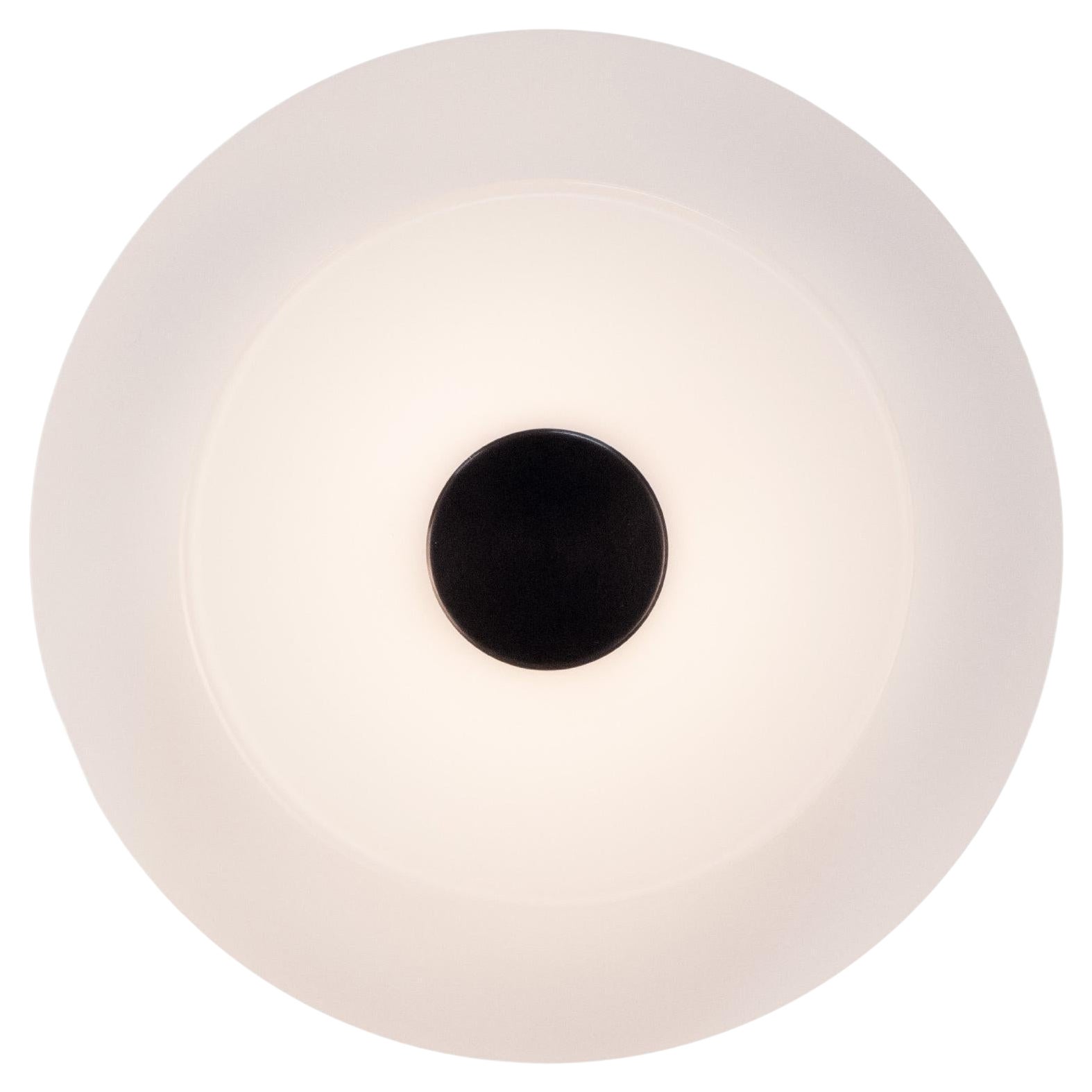 Large Arc Sconce in Black with White Lucite Shade For Sale at 1stDibs