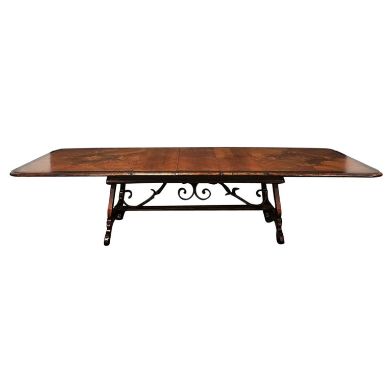 Italian Parquetry Extension Dining Table For Sale at 1stDibs