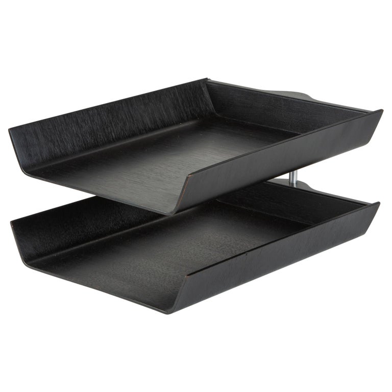 Florence Knoll Two-Tier Ebonized Walnut Paper Tray at 1stDibs
