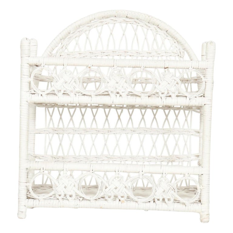 Small Arched White Wicker Shelves For Sale at 1stDibs | arched wicker shelf