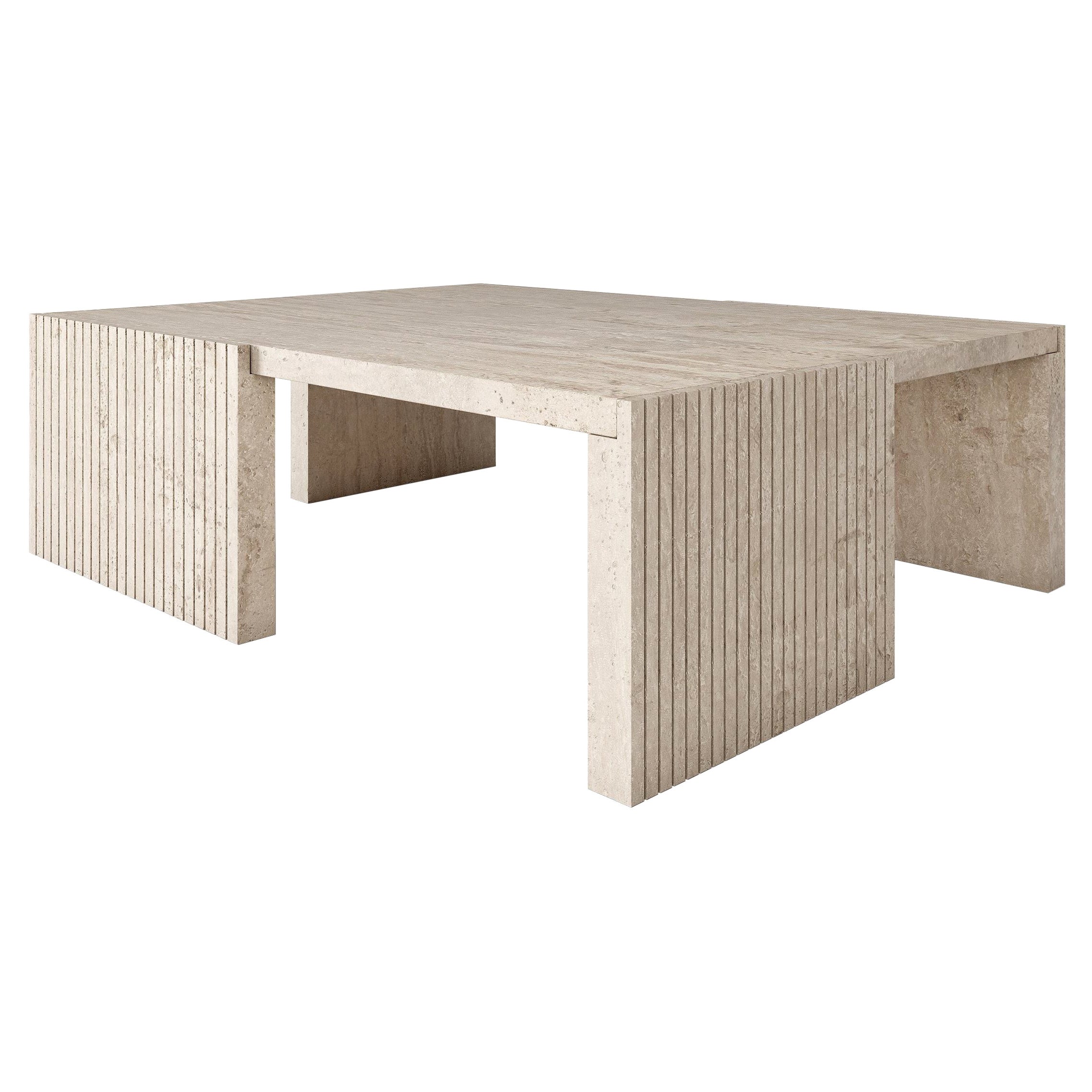 21st Century, Modern, Natural, Beige, Travertine, Quattro Coffee Table ...