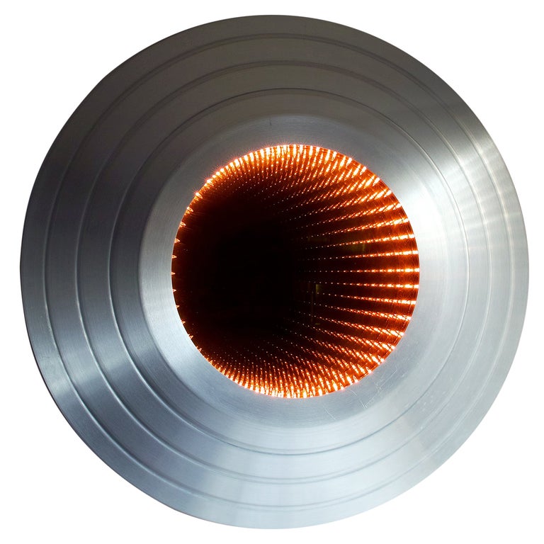 Jumbo Round Porthole Infinity Mirror For Sale at 1stDibs